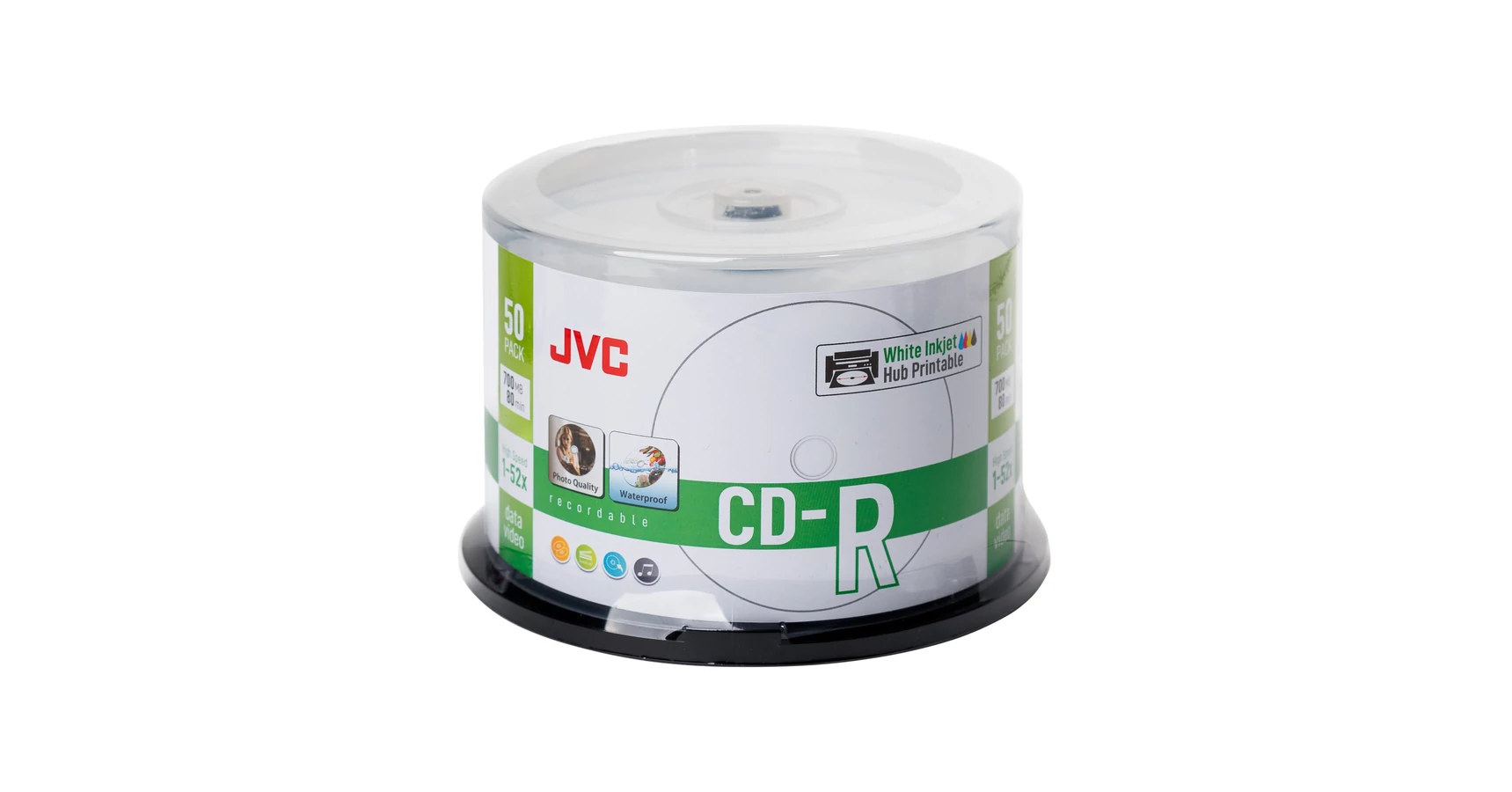 JVC CD-R 52X Nyomtatható vízálló Lemez - Cake (50)