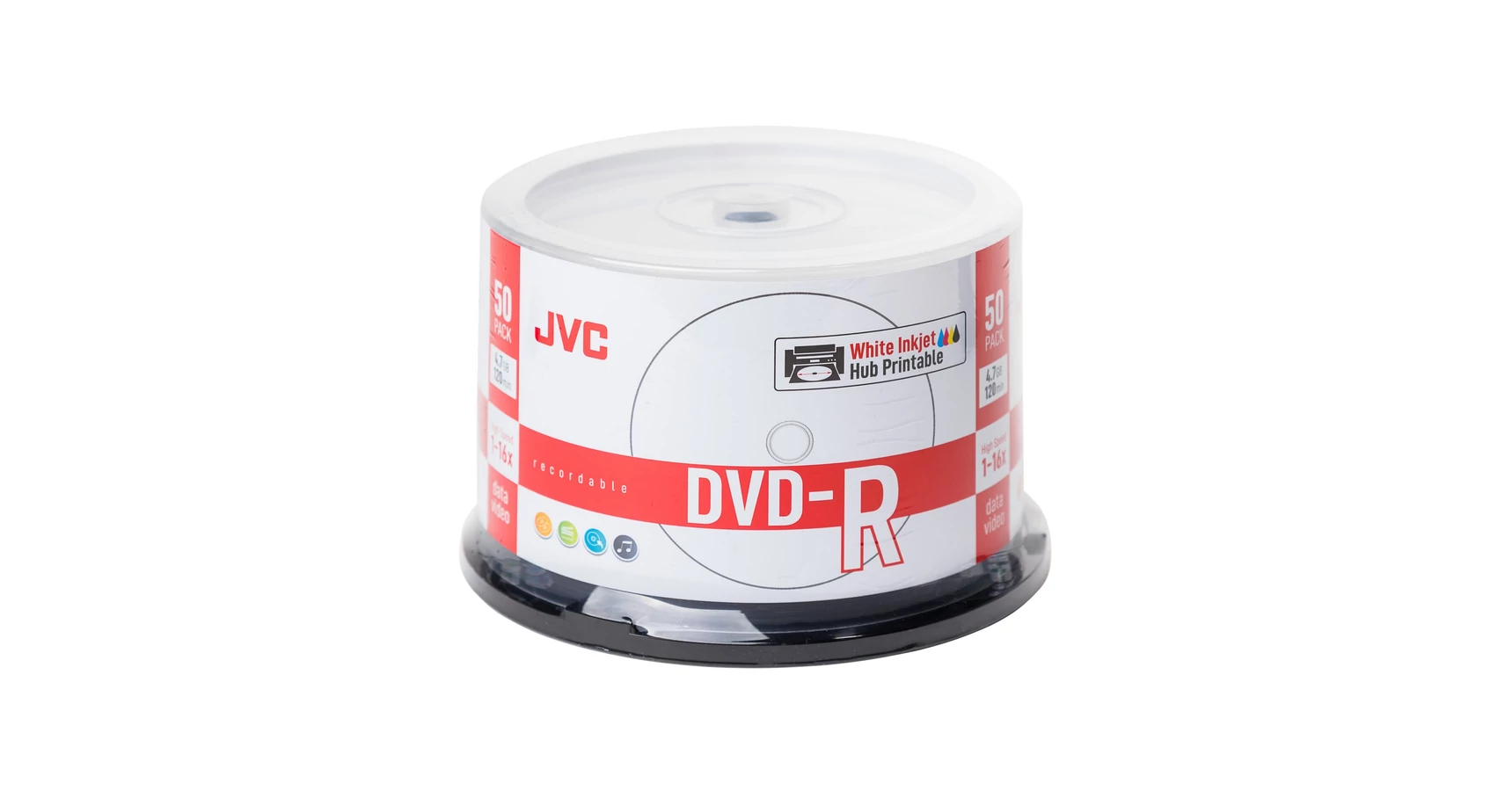 JVC DVD-R 16X Nyomtatható Lemez - Cake (50)