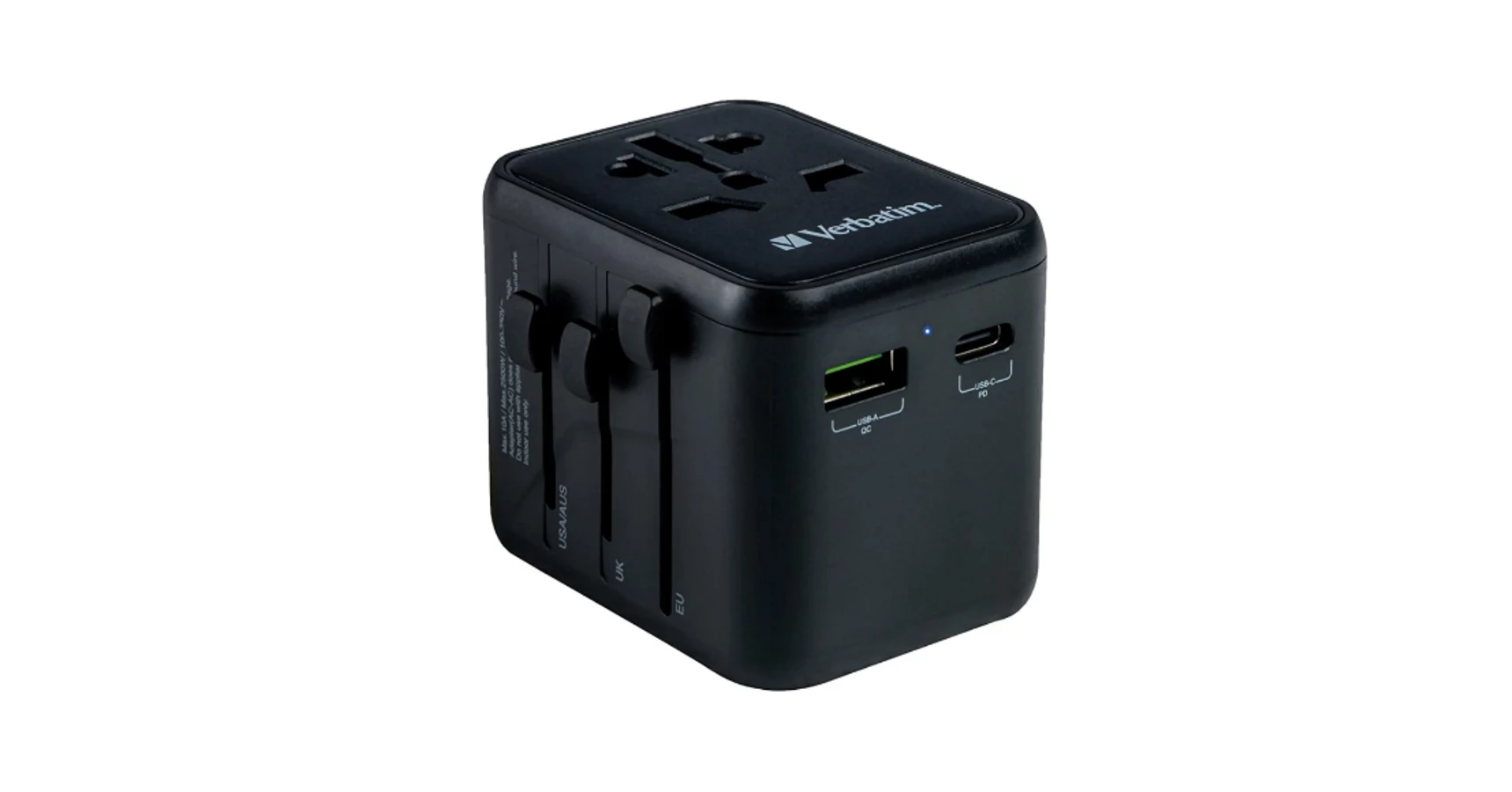 Verbatim UTA-02 univerzális utazási adapter USB-C PD és USB-A QC ...