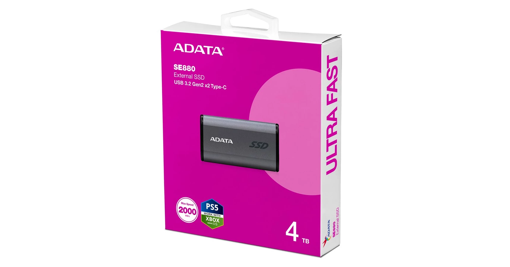 ADATA SE880 külső SSD 4TB USB-C 3.2 Gen 2x2 2000/2000 MB/s - szürke (AELI-SE880-4TCGY)