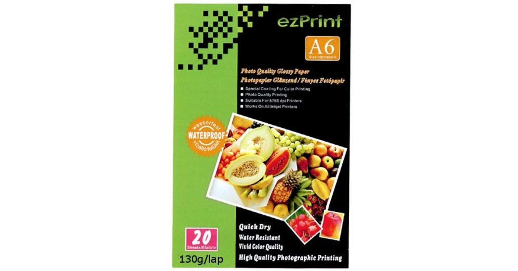 EzPrint Glossy Photo Papir A6 130g 20db-os