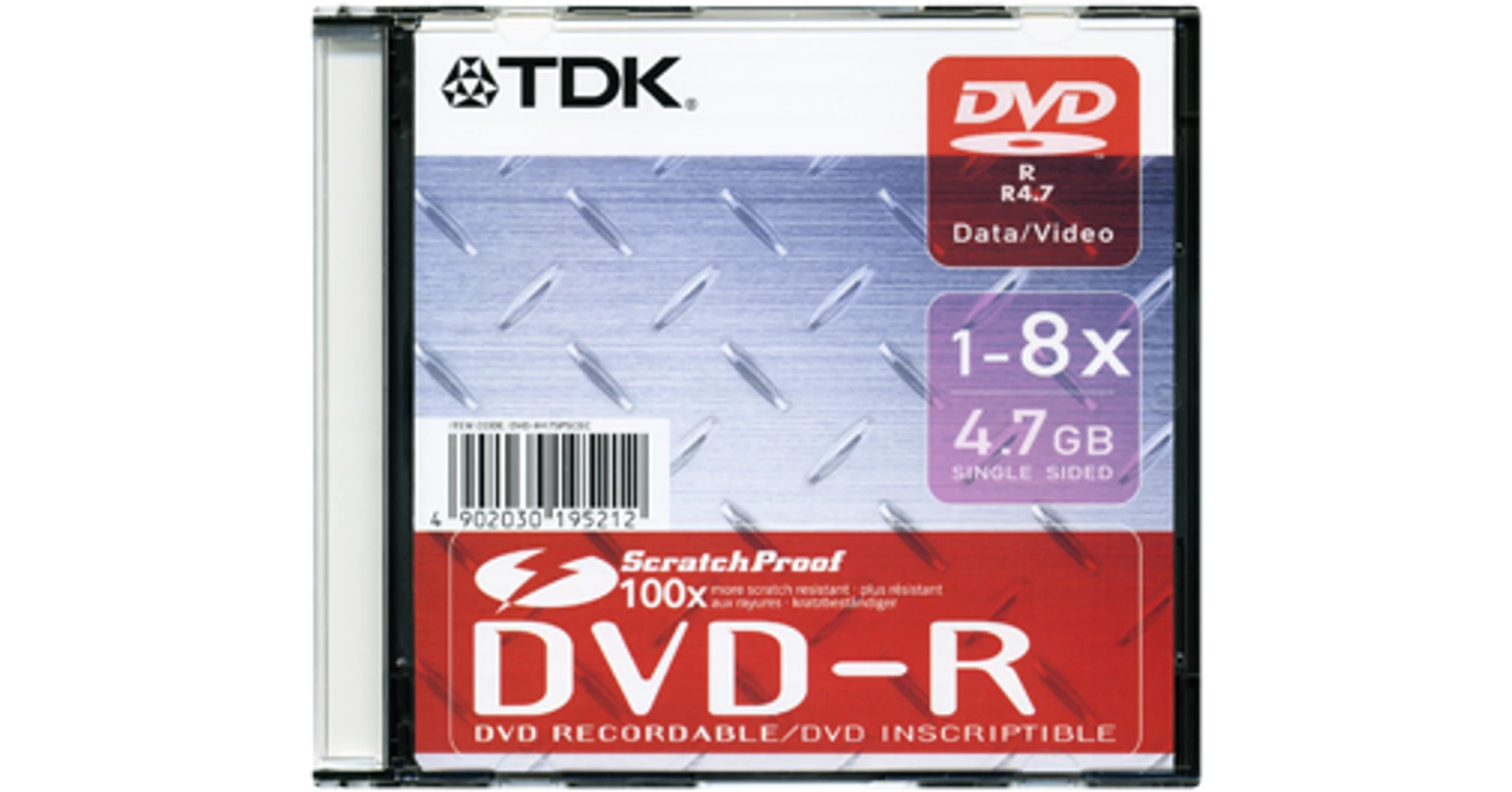 TDK DVD-R 4,7GB 8X Slim Case scratchproof JWC
