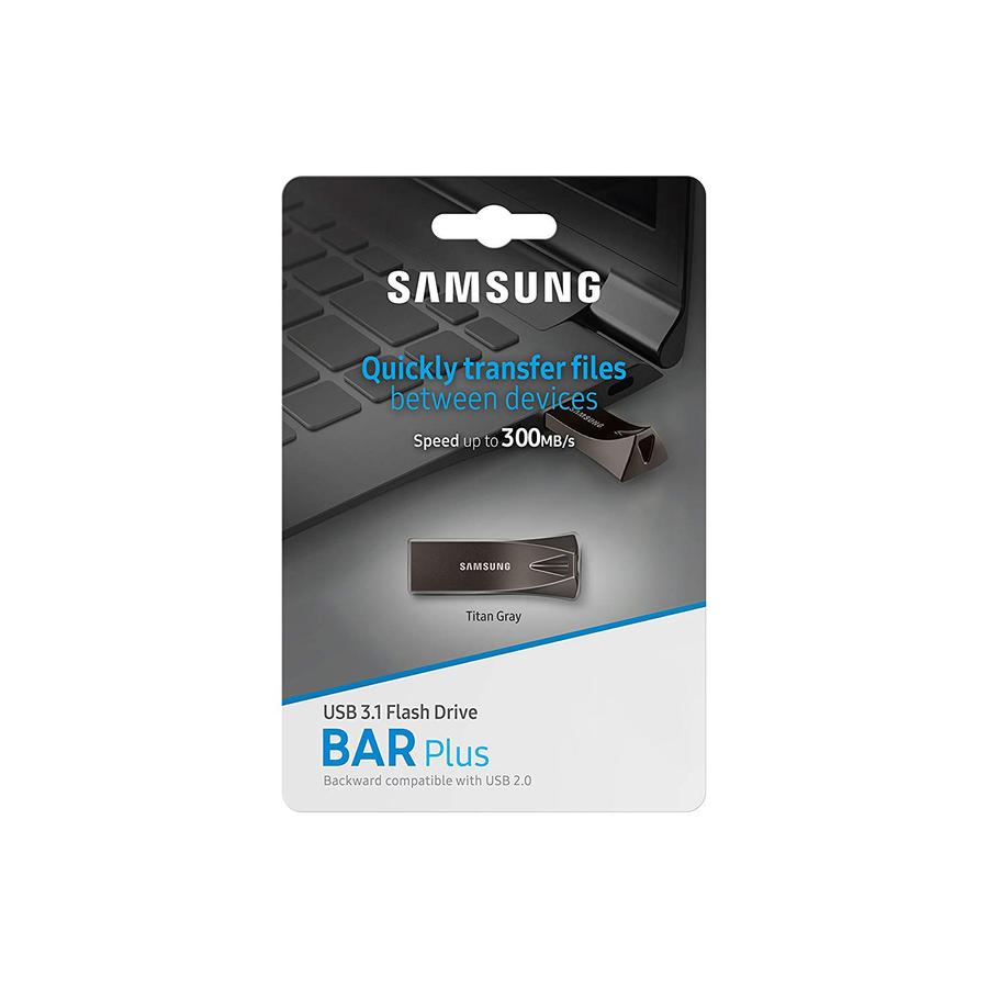 Samsung 256GB Bar Plus USB 3.1 Pendrive - Titán (300MB/s olvasás)